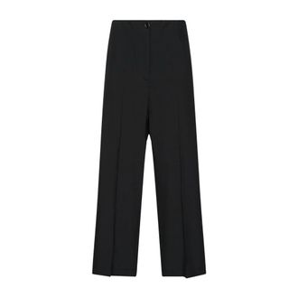 Elena Miro Palazzo-Hose aus flie&szlig;endem Stoff mit Schneiderdetails - - Trousers - Damen - Schwarzk - 2XL