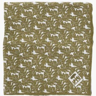 Corneliani Plant Motif Linen Pocket Square size Unica