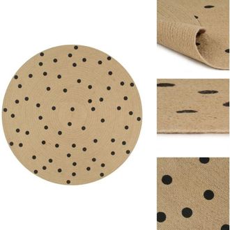 vidaXL Vidaxl - Teppich Handgefertigt Jute mit Punktmuster 150 cm - Teppich - Teppiche - Läufer - Webteppich
