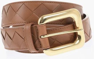 Bottega Veneta Braided Leather Belt with Golden Effect Buckle 40mm Gr&ouml;&szlig;e 70