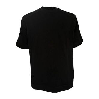 Emporio Armani Kurz&auml;rmeliges Baumwoll-T-Shirt mit Logo - - Tops - Herren - Schwarzk - XS