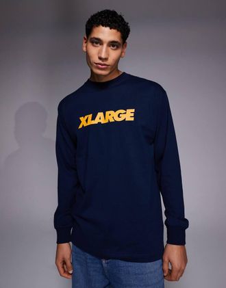 XLARGE XLarge - T-shirt &agrave; manches longues et logo - Bleu marine