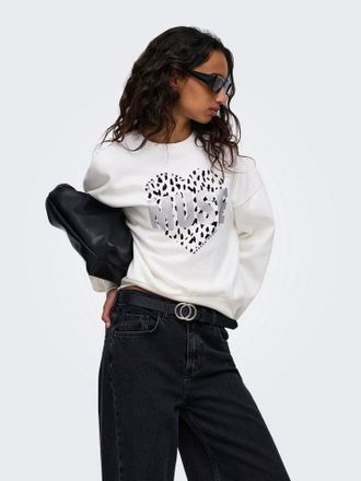 Only Sweatshirt ONLTAMMIE L/S LEO PRINT O-NECK SWT Baumwollmischung, regular fit
