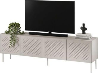 Dmora TV-Schrank Ronca, ein Regal, 4 T&uuml;ren, 4 F&auml;cher, 200,5x42x60h cm Beige
