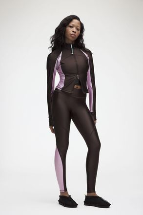 Ganni x lululemon Tights mit Volant-Details in Braun - Gr&ouml;&szlig;e 10 Espresso