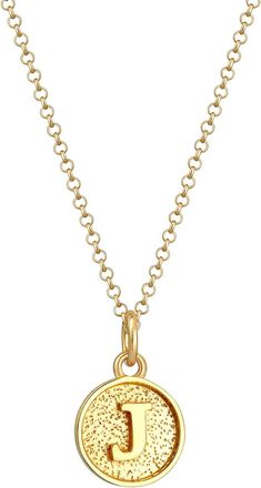 Elli Halskette Damen Buchstabe J Plättchen Initialien Basic aus 925 Sterling Silber