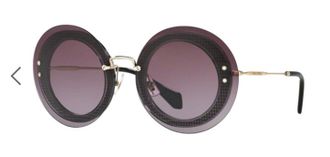 Miu Miu Black Round Sunglasses Size M