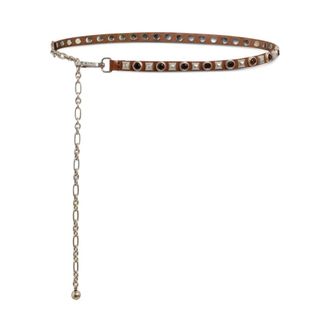 Etro Femme, Accessoires, Brun, Taille: S Ceinture en cuir avec cristaux et rivets