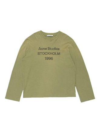 Acne Studios T-Shirt mit Logo-Print - Gr&uuml;n