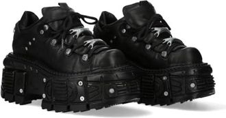 New Rock M-120N-C65 Chaussures à plateforme pour homme Noir Heavy Metal Gothique Punk Rock, Noir, 43 EU