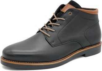 Esprit Bottes de désert pour homme en cuir à lacets, Noir, 43 EU
