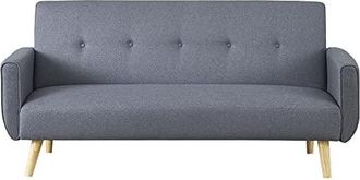 Concept Usine Canapé Scandinave Convertible Berlin 3 Places Gris - Canapé Lit Moderne avec Accoudoirs - Largeur 183 cm - Tissu 100% Polyester - Equilibre, Confort, 