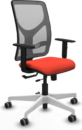 Piqueras y Crespo B&uuml;rostuhl, orange, mit 1D-Armlehnen, h&ouml;henverstellbare Lendenwirbelst&uuml;tze, ausgestattet mit Syncro/Traslack und Schneideschaum, mit Rollen 65 mm, Park