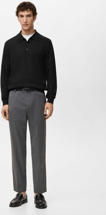 Mango Pull polo 100 % laine m&eacute;rinos noir - Homme - S - MANGO MAN