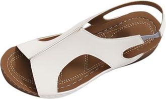 Generic Sandales compens&eacute;es pour femme - Bout ouvert - Chaussures d&eacute;t&eacute; d&eacute;contract&eacute;es - Couleur unie - &Eacute;l&eacute;gantes - Polyvalentes - Semelle &eacute;paisse - Respirantes