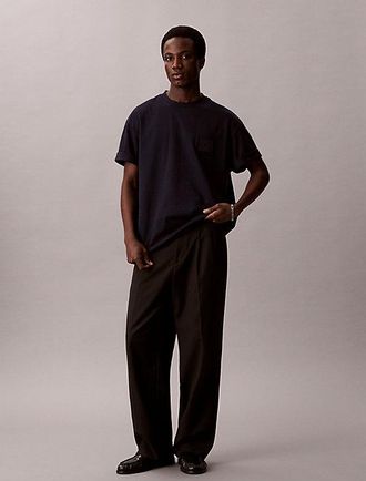 Calvin Klein L&auml;ssiges Emblem-badge-t-shirt - Dark Sapphire - Herren - 2XL