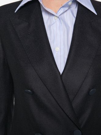 Tagliatore Wool and Cashmere Double-Breasted Blazer - Black