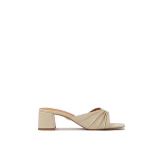 Kazar Geknitterte Ledersandalen mit Absatz - - Shoes - Damen - Beige - 39 EU
