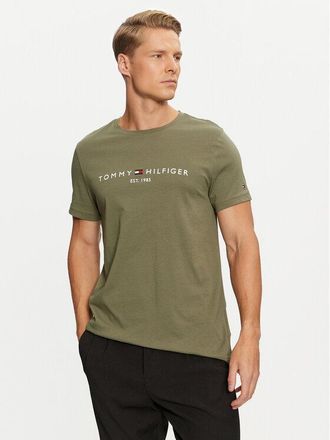 Tommy Hilfiger T-Shirt Logo MW0MW11797 Gr&uuml;n Regular Fit