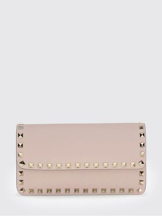 Valentino Garavani Portefeuille sur cha&icirc;ne Rockstud en cuir de veau grain&eacute;