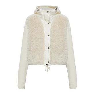 Moncler Strickjacke mit gesteppter Vorderseite - - Knitwear - Damen - Beige - S