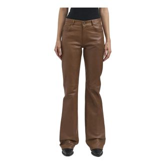 Haikure Pantalone Flora Silky Leather - - Trousers - Damen - Braun - W26