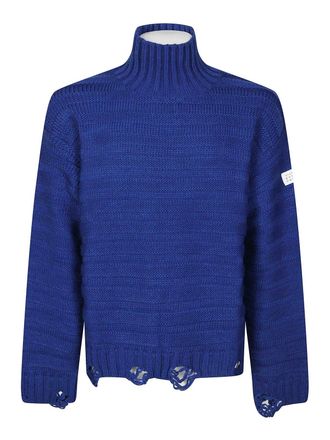Maison Margiela Pull Col Roul&eacute; - Bleu