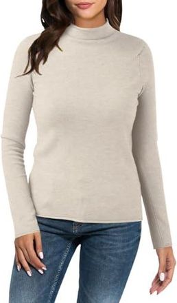 Generic Top Femme Pull sous Pull - col roul&eacute; &agrave; Manches Longues - Coupe Classique - l&eacute;ger et Extensible z5