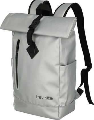 Travelite Rolltop Rucksack wasserfest, Fahrradrucksack, Freizeitrucksack mit Rolltop Verschluss & Reflektoren, BASICS, 48 cm, 19 Liter
