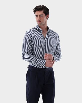 van Laack Jerseyhemd aus Schweizer Baumwolle mit Streifendruck