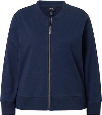 Ulla Popken Sweatjacke Sweatblouson Collegekragen kurz Langarm
