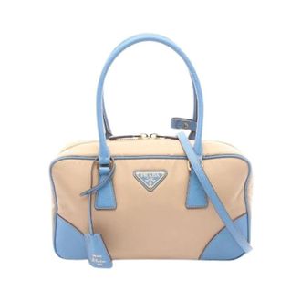 Prada Pre-owned Re-Edition 1978 Nylon Saffiano Leder 2way Handtasche - - Pre-owned - Damen - Beige - ONE SIZE