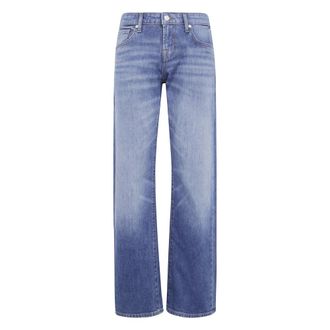 7 For All Mankind Belted Low Straight Wide Leg Denim - - Jeans - Damen - Blau - W29