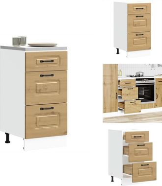 vidaXL K&uuml;chenunterschrank Kalmar Artisan-Eiche Holzwerkstoff - K&uuml;chenunterschrank - K&uuml;chenunterschr&auml;nke - Sp&uuml;lenunterschrank - Unterschrank F&uuml;r K&uuml;che