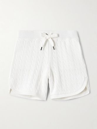 Brunello Cucinelli Shorts Aus Baumwolle In Zopfstrick - Wollwei&szlig;