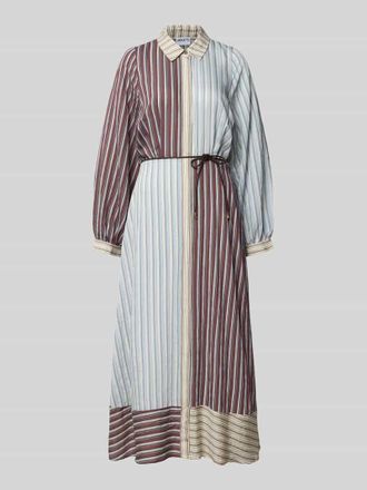 Jake*s Casual Hemdblusenkleid aus Lyocell-Mix mit Bindeg&uuml;rtel
