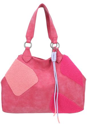 Fritzi Aus Preu&szlig;en Fritzi Izzy Medium Limited Happy Flocked Jive Soft Berry Shopper Kunstleder Damen Handtasche Festival City vegan Flockdetails 29 x 42 x 15 cm, Pink