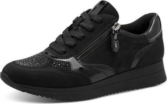 Jana Femme Damen Sneaker Laced Basket, Paillettes Noires, 41 EU