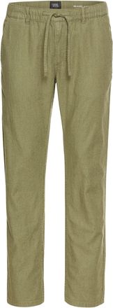 Camel Active Herren Chinohose mit Kordelzug aus einem Leinenmix Dunkelgrün, menswear-34/32
