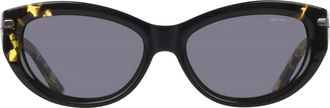 Nike Crescent Fawn Katzenauge-Sonnenbrille f&uuml;r Damen (Schwarz/Grau)