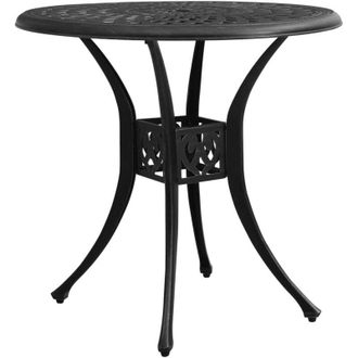 vidaXL Table de jardin Noir 78x78x72 cm Aluminium coul&eacute;