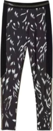 Twinset Femme, Pantalons, Noir, Taille: 36 FR Legging avec imprim&eacute; et dentelle