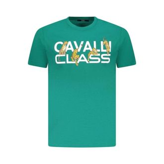 Cavalli Gr&uuml;nes T-Shirt mit Grafikprint - - Tops - Herren - Gr&uuml;n - M