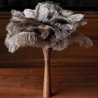 Generic Staubwedel, Weicher Staubwedel Aus Echten Strau&szlig;enfedern Mit Holzgriff, Staubentfernungswerkzeug, F&uuml;r B&uuml;ro, Wohnzimmer, Auto, B&uuml;cherregal, Tastatur(XL