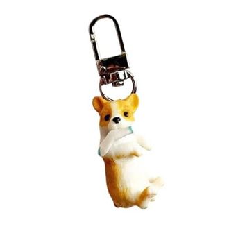 Generic Porte-cl&eacute;s de chien de dessin anim&eacute; avec pendentif de charme, pendentif pour d&eacute;coration de sac, sac &agrave; dos, sac &agrave; main, porte-cl&eacute;s Corgi, longueur : en