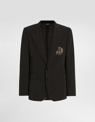 Dolce & Gabbana Single-breasted Sicilia Light Jacket In Bistretch Wool Canvas - Mann Anzüge Und Blazer Schwarz Wolle 46