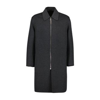 Fendi Wollmantel Klassisch Lang Rei&szlig;verschluss Taschen - - Coats - Herren - Grau - XL