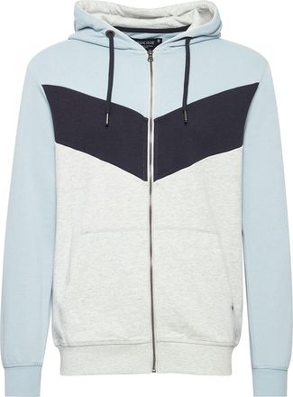 Indicode IDPock Herren Sweatjacke Kapuzenjacke Hoodie mit Kapuze und Rei&szlig;verschluss Color Block Design, Gr&ouml;&szlig;e:2XL, Farbe:Celestial Blue (422)