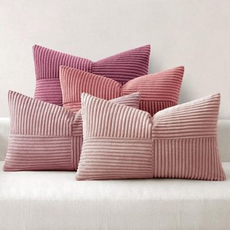 Miulee 4er Set Kordsamt Kissenbezug 30x50 cm Patchwork Kissenh&uuml;lle Weich Dekokissen Modern Unsichtbarer Rei&szlig;verschluss Sofakissen Zierkissen f&uuml;r Sofa Wohnzim