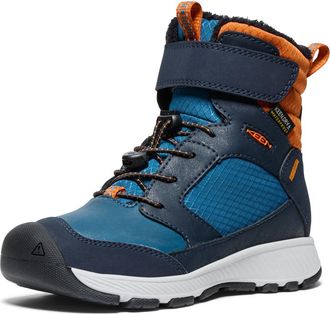 Keen Skua Unisex-Kinder-Schneestiefel, bequem, isoliert, wasserdicht, Sky Captain/Gold Flame, 12 Little Kid